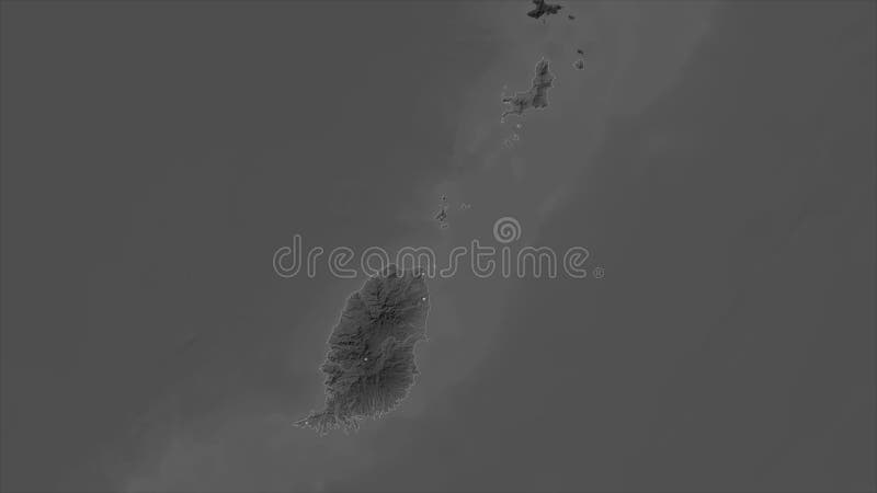 Grenada Highlighted. Grayscale Stock Illustration - Illustration of ...