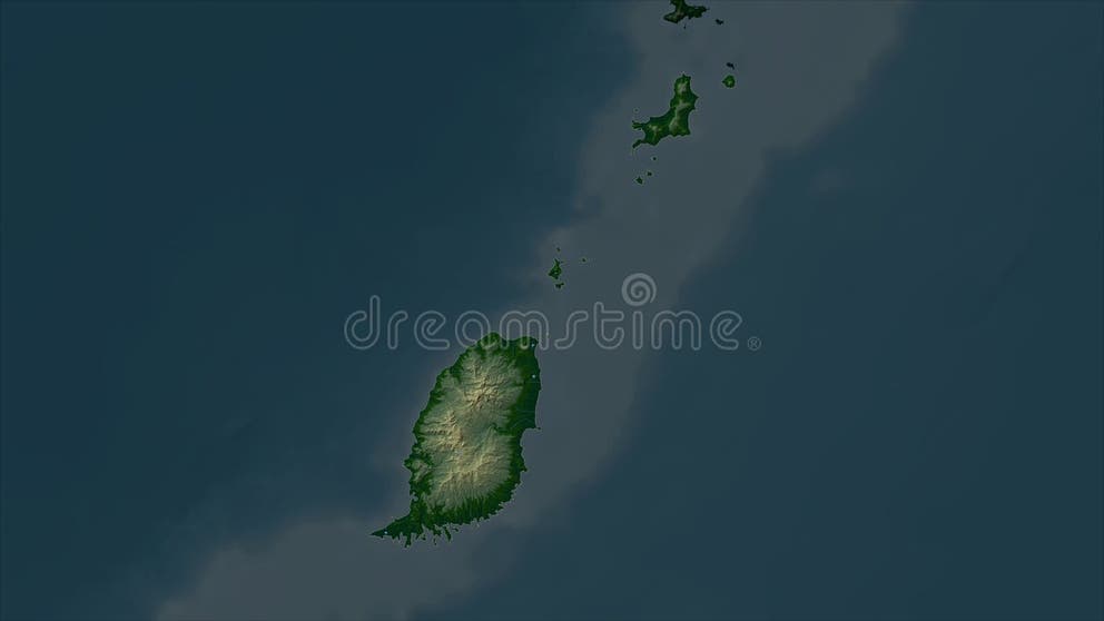 Grenada Highlighted. Physical Stock Illustration - Illustration of ...