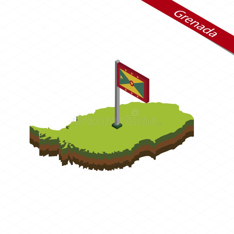 Grenada Isometric Map and Flag. Vector Illustration Stock Vector ...