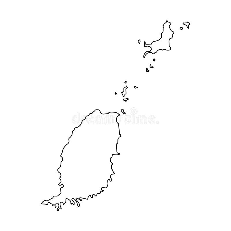Grenada Map Detail Icon stock vector. Illustration of atlas - 340388006