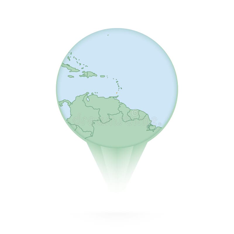 Grenada Map, Stylish Location Icon with Grenada Map and Flag Stock ...