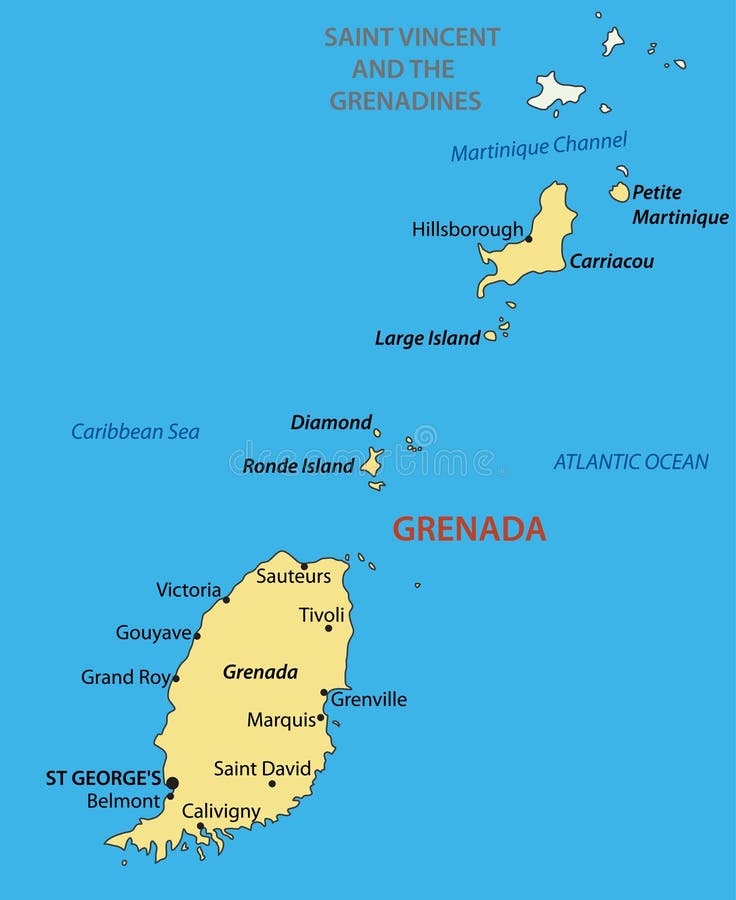 Grenada - Mapa Del Vector Del País Ilustración del Vector - Ilustración ...