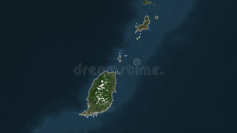 Grenada Outlined. High-res Satellite Stock Illustration - Illustration ...