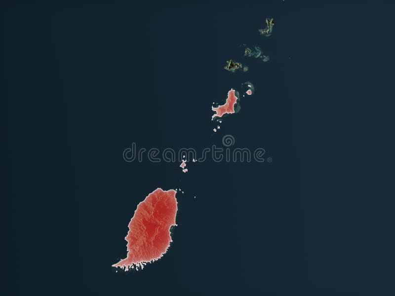 Grenada on realistic map stock illustration. Illustration of national ...