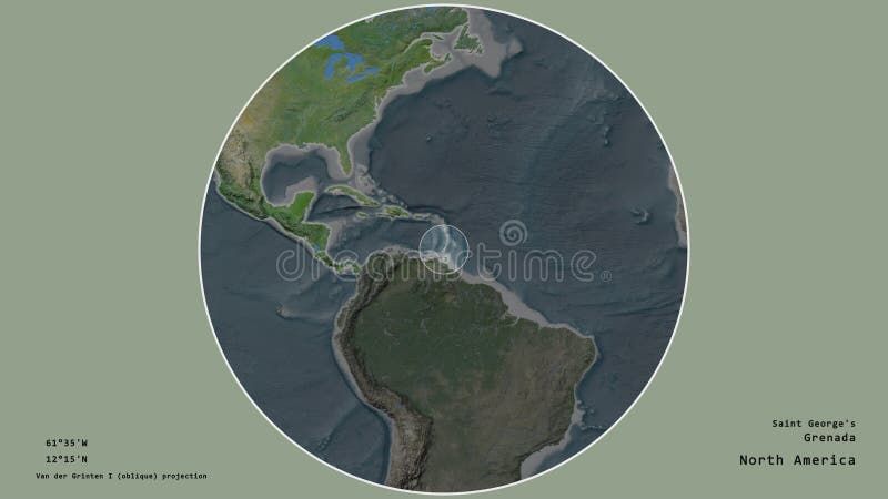 Grenada - Satellite. Localized Stock Illustration - Illustration of ...