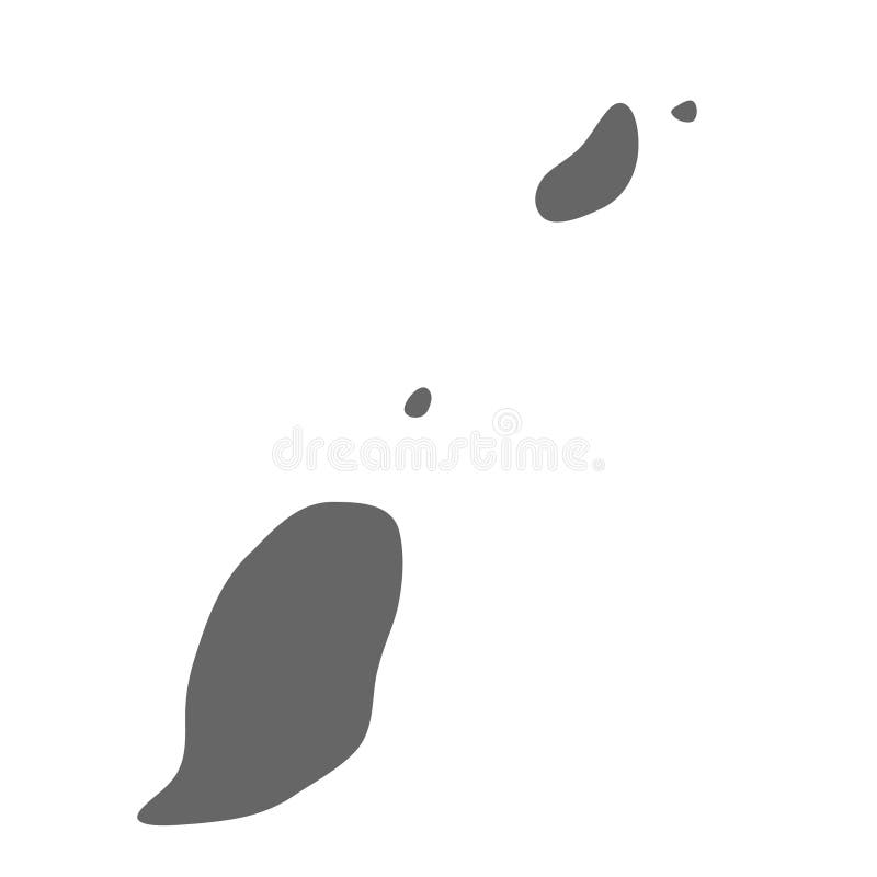 Grenada Simplified Vector Outline Map Stock Vector - Illustration of ...