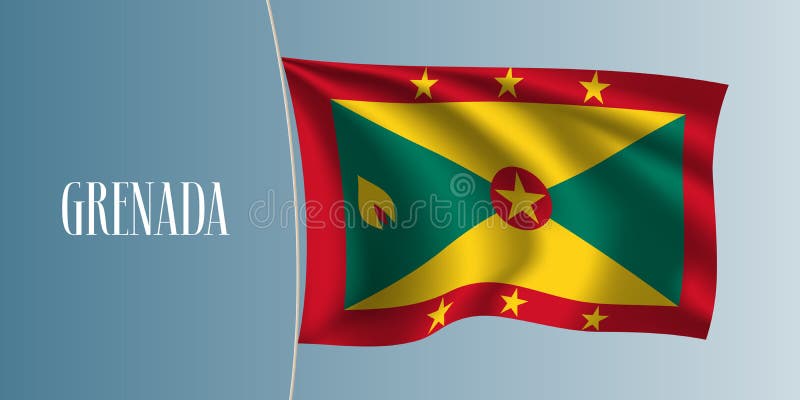 Grenada Waving Flag Vector Illustration. Iconic Design Element Stock ...