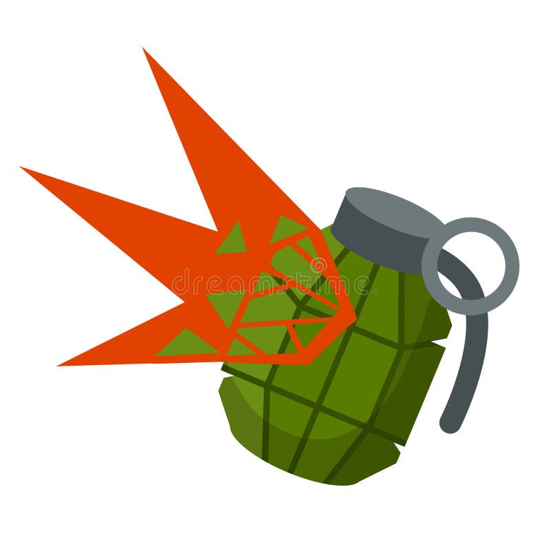 Grenade Explosion. Vector Green Bomb Stock Vector - Illustration of ...