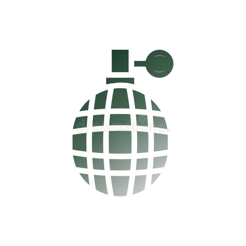 Grenade Icon Solid Gradient Green White Colour Military Symbol Perfect ...
