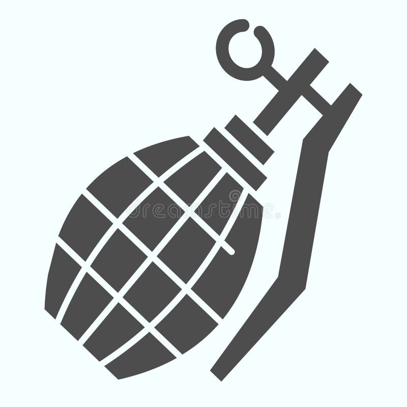 Grenade Solid Icon. Fragmentation Grenade Vector Illustration Isolated ...