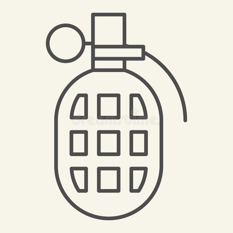 Grenade Thin Line Icon. Fragmentation Grenade Vector Illustration ...