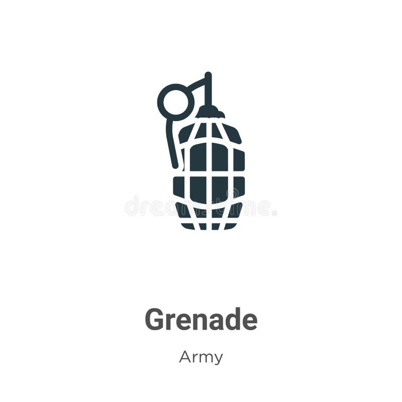 Grenade Vector Icon on White Background. Flat Vector Grenade Icon ...