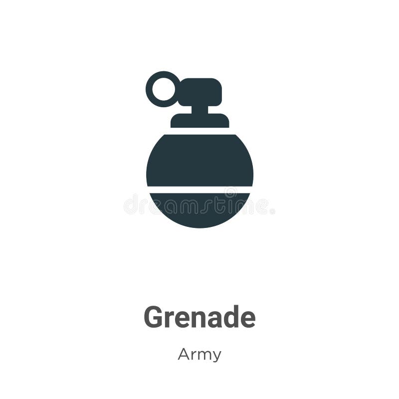 Grenade Vector Icon on White Background. Flat Vector Grenade Icon ...