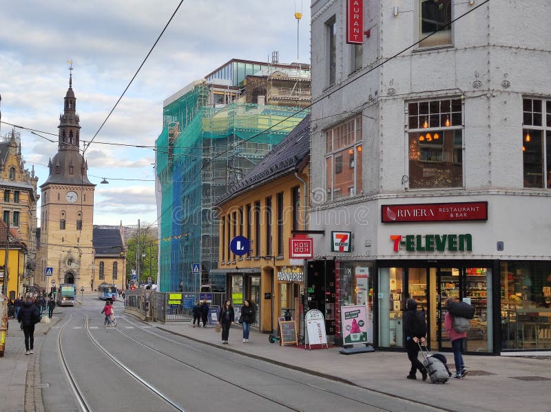 Grensen Street, Oslo, Norway Editorial Photography - Image of scene ...