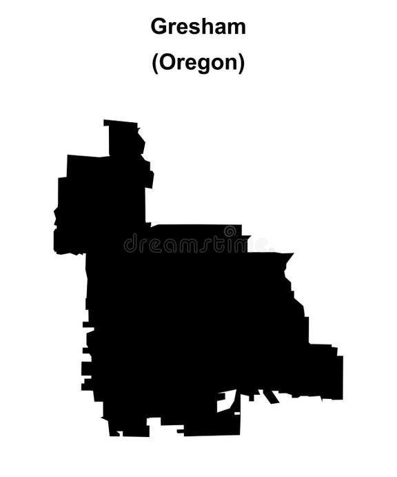 Gresham outline map stock vector. Illustration of cartography - 357530550