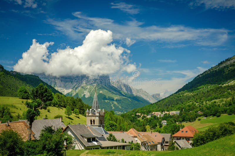 Gresse-en-Vercors - Mountain Village in France Stock Image - Image of ...