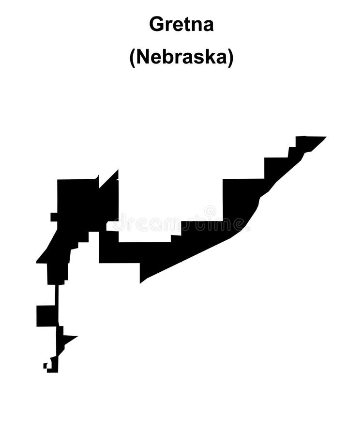 Gretna outline map stock illustration. Illustration of contour - 387553042