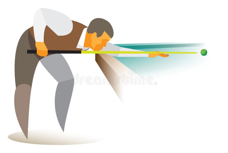 Jogador De Snooker Em Ação. Desenho Decorativo De Ilustração Vetorial ...