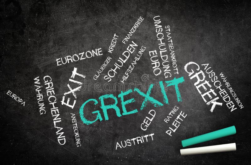 Grexit or Greek Exit with Related Words on Board Stock Image - Image of ...