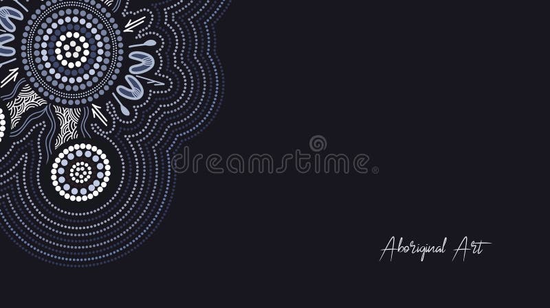 Aboriginal Design Vector Banner with Text. Stock Illustration ...