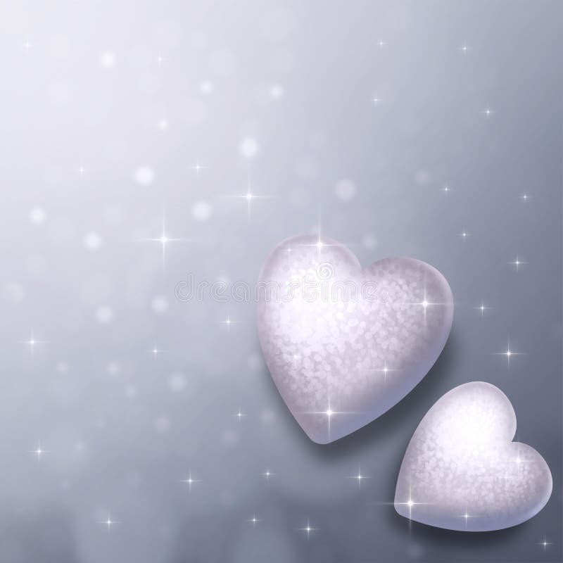 Grey Abstract Background with Hearts Stock Illustration - Illustration ...