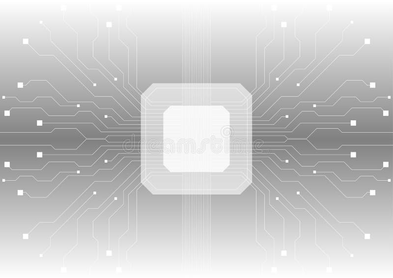 Grey Abstract Circuit Board Chip Background Stock Vector - Illustration ...