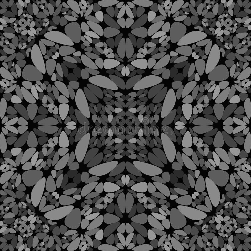 Grey Abstract Repeating Flower Mosaic Pattern Background Design Stock ...