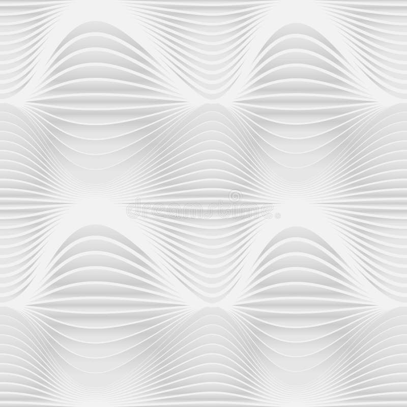Grey Abstract Seamless Pattern. Waves on White Background Stock Vector ...