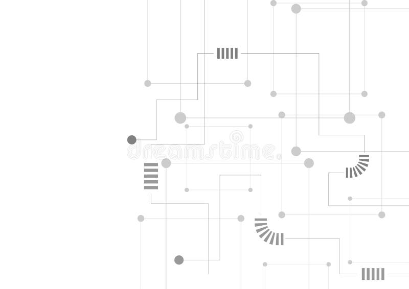 Grey Abstract Tech Circuit Board Drawing Stock Vector - Illustration of ...