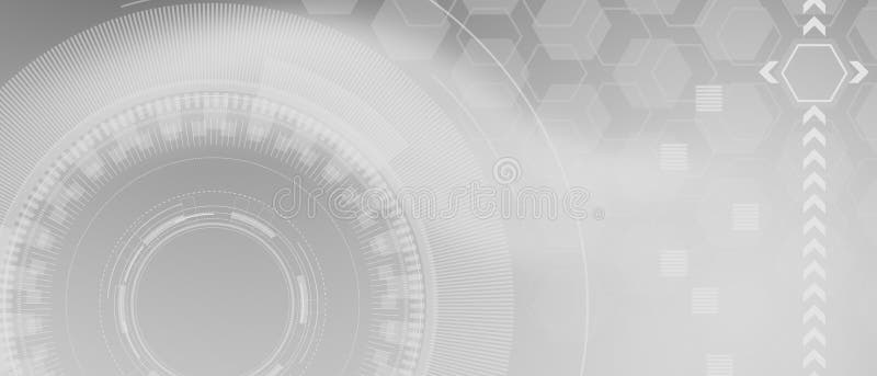Grey Abstract Technology Background with Hexagons Stock Illustration ...