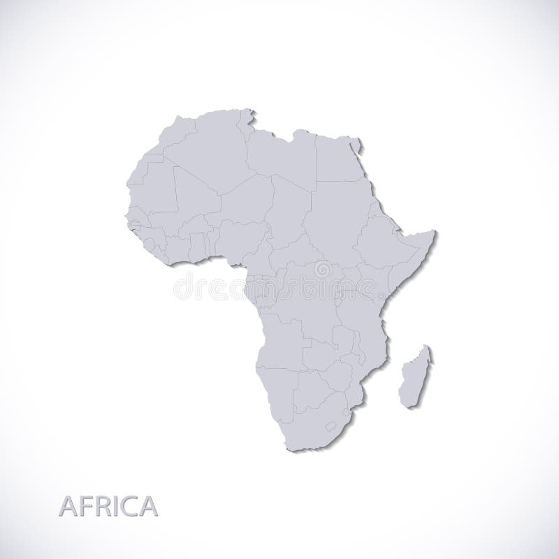 Grey Africa Map Vector Illustration Stock Vector - Illustration of mali ...