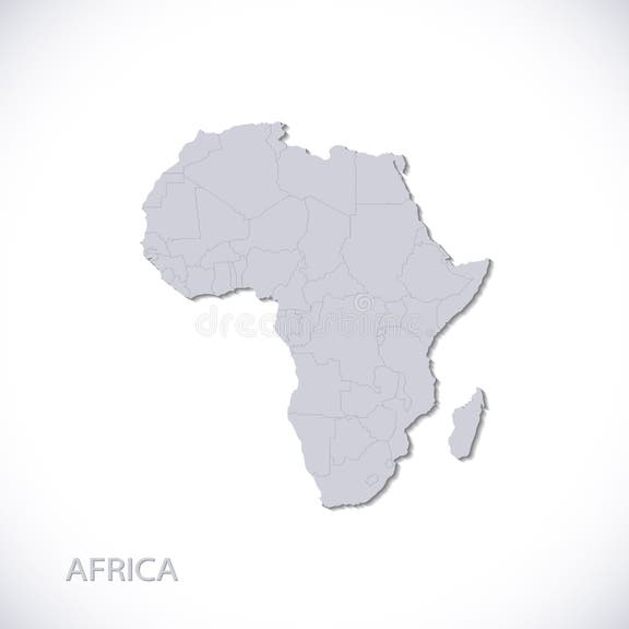 Grey Africa Map Vector Illustration Stock Vector - Illustration of mali ...