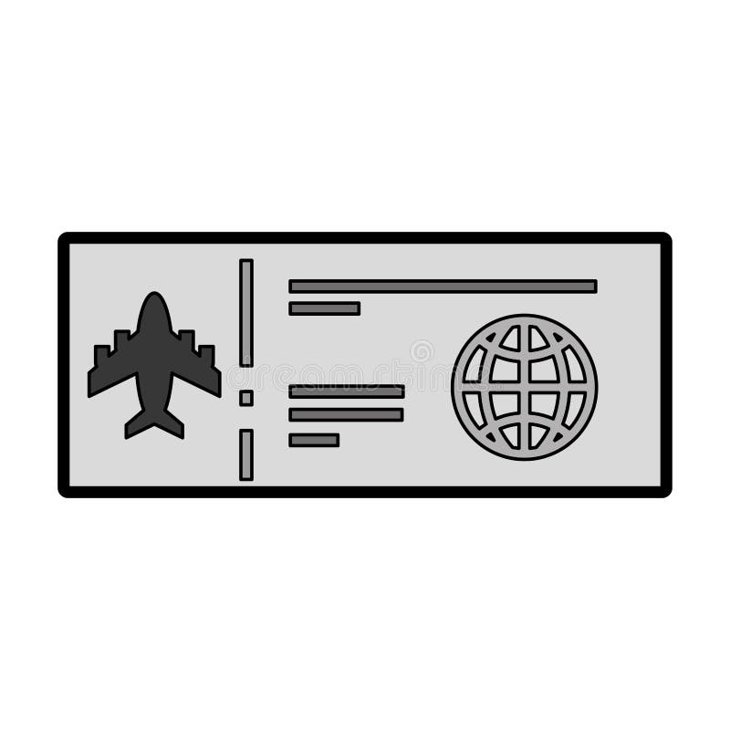 Grey Airplane Ticket Cartoon Stock Vector - Illustration of paper ...