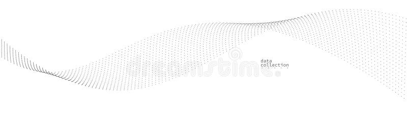 Grey Airy Particles Flow Vector Design, Abstract Background with Wave ...