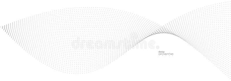 Grey Airy Particles Flow Vector Design, Abstract Background with Wave ...