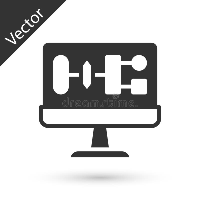 Grey Algorithm Icon Isolated On White Background Algorithm Symbol