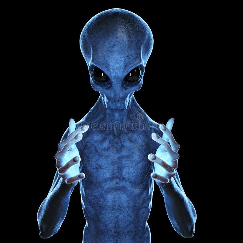 A Grey Alien Holding the Earth Stock Illustration - Illustration of ...