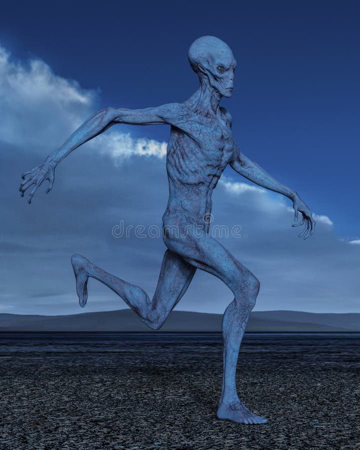 Grey Alien the Dark Side of an Alien Stock Illustration - Illustration ...