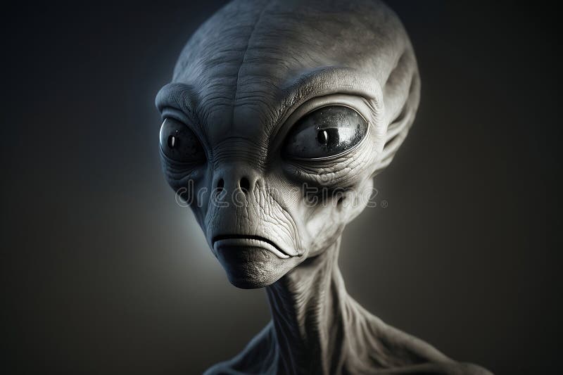 Grey Alien from Deep Space, Gray Alien from Deep Space, Portrait of an ...