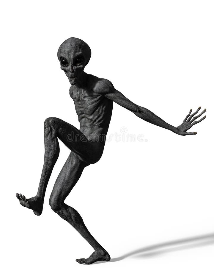 Aliens in running poses stock illustration. Illustration of colour ...