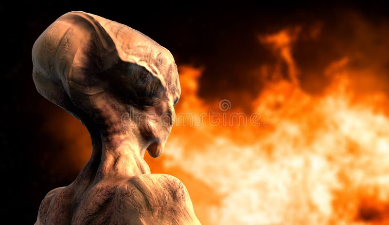 Grey Alien Portrait Extremely Realistic High Resolution 3d Illustration ...