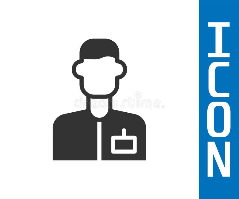 Grey Analyst Engineer Icon Isolated on White Background. Vector Stock ...
