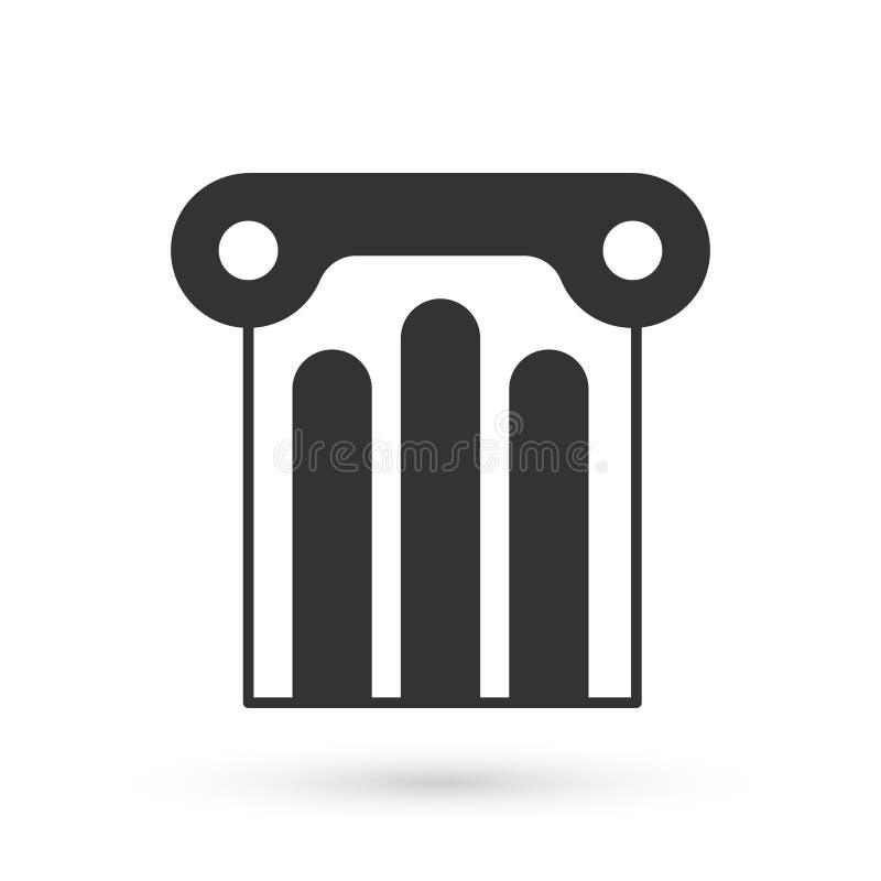 Grey Ancient Column Icon Isolated on White Background. Vector Stock ...