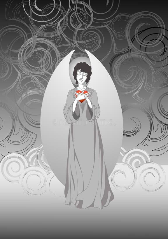 Grey angel stock vector. Illustration of person, pattern - 12350162