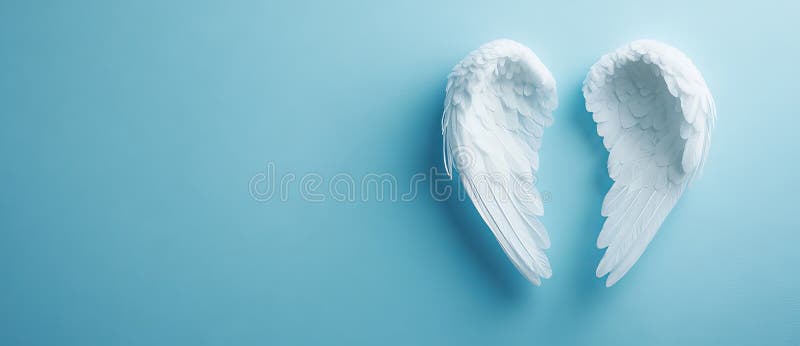 Grey Angel Wings on a White Background in a Minimalist Style, Leaving ...