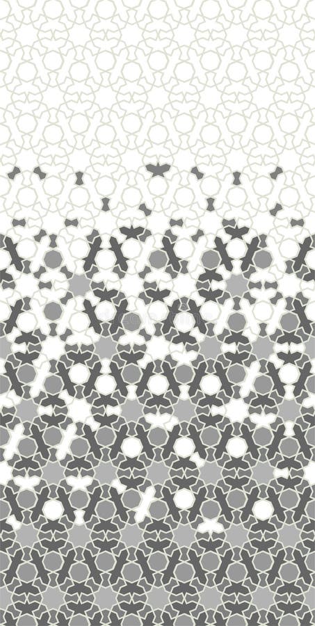 Grey Arabian Seamless Vector Border Decor, Background, Wallpaper ...