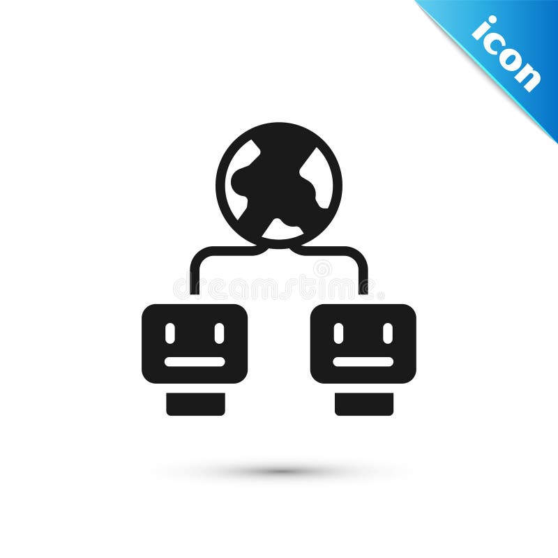 Grey Artificial Intelligence Icon Isolated on White Background. Machine ...