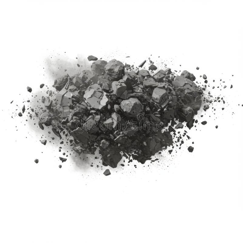 Grey Ash Pile Texture Isolated on White Background Stock Illustration ...