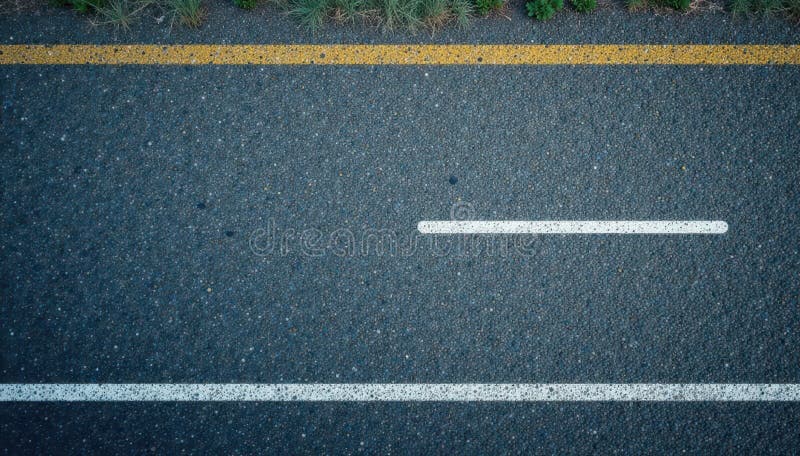 Grey Asphalt Road with White Dashed Lines, Top View, Dashed, Bitumen ...