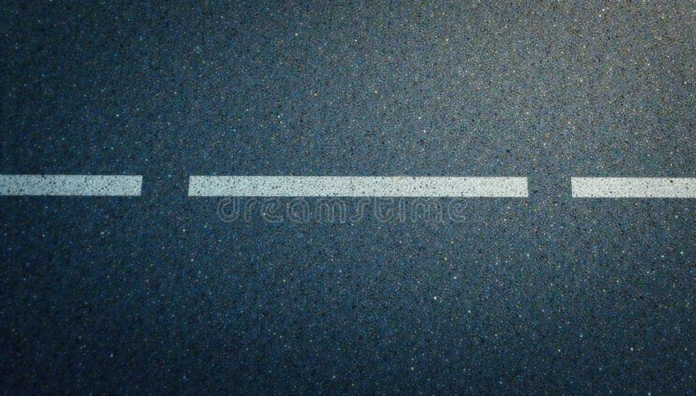 Grey Asphalt Road with White Dashed Lines, Top View, Route, Marking ...